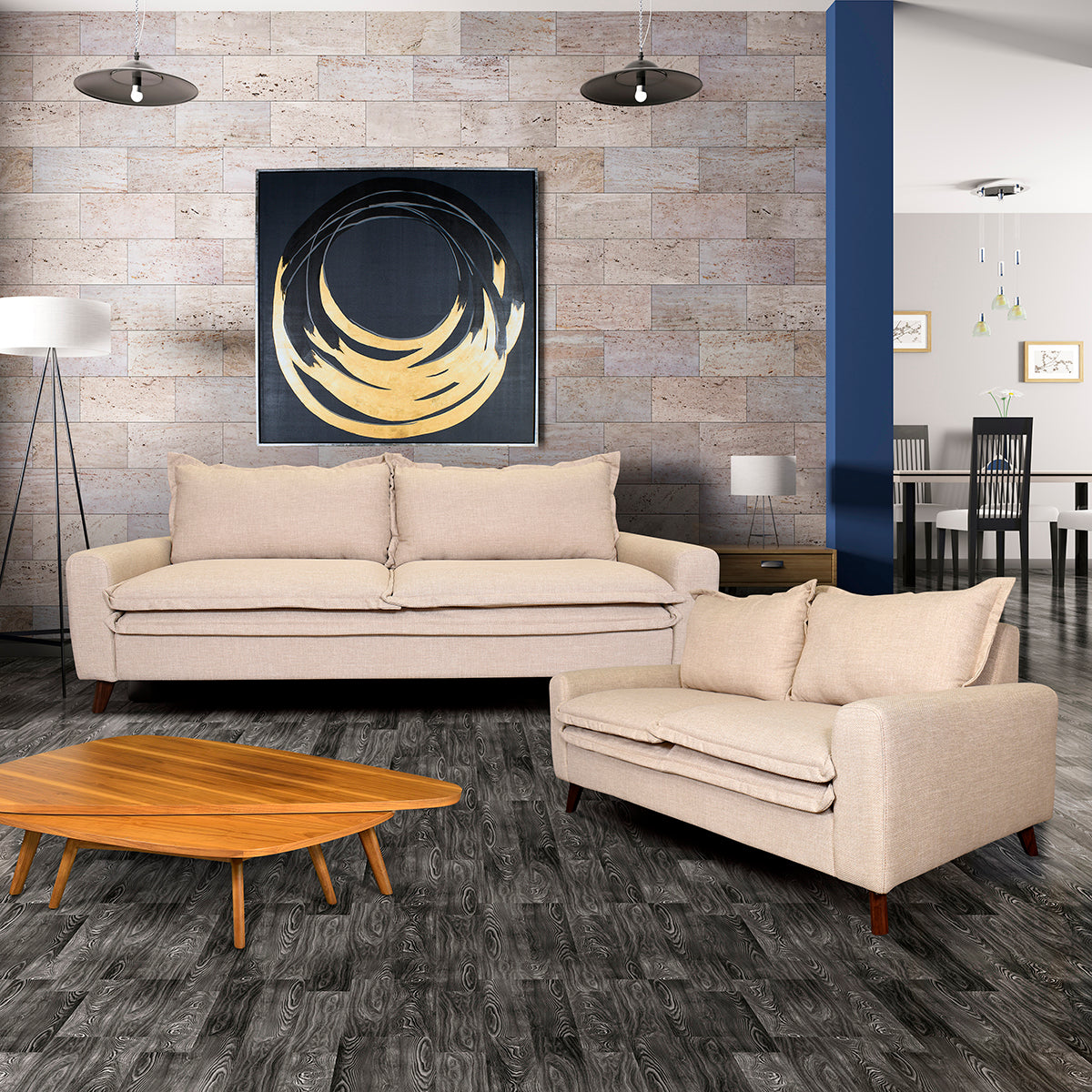 Sala Milos Sofa y Love Seat - Enora Cream– Blue Room