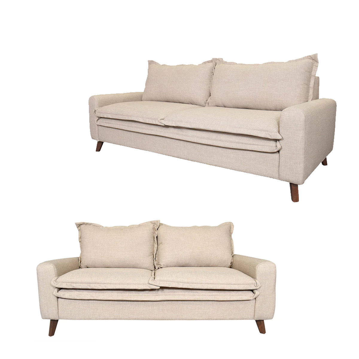 Sala Milos Sofa y Love Seat - Enora Cream– Blue Room